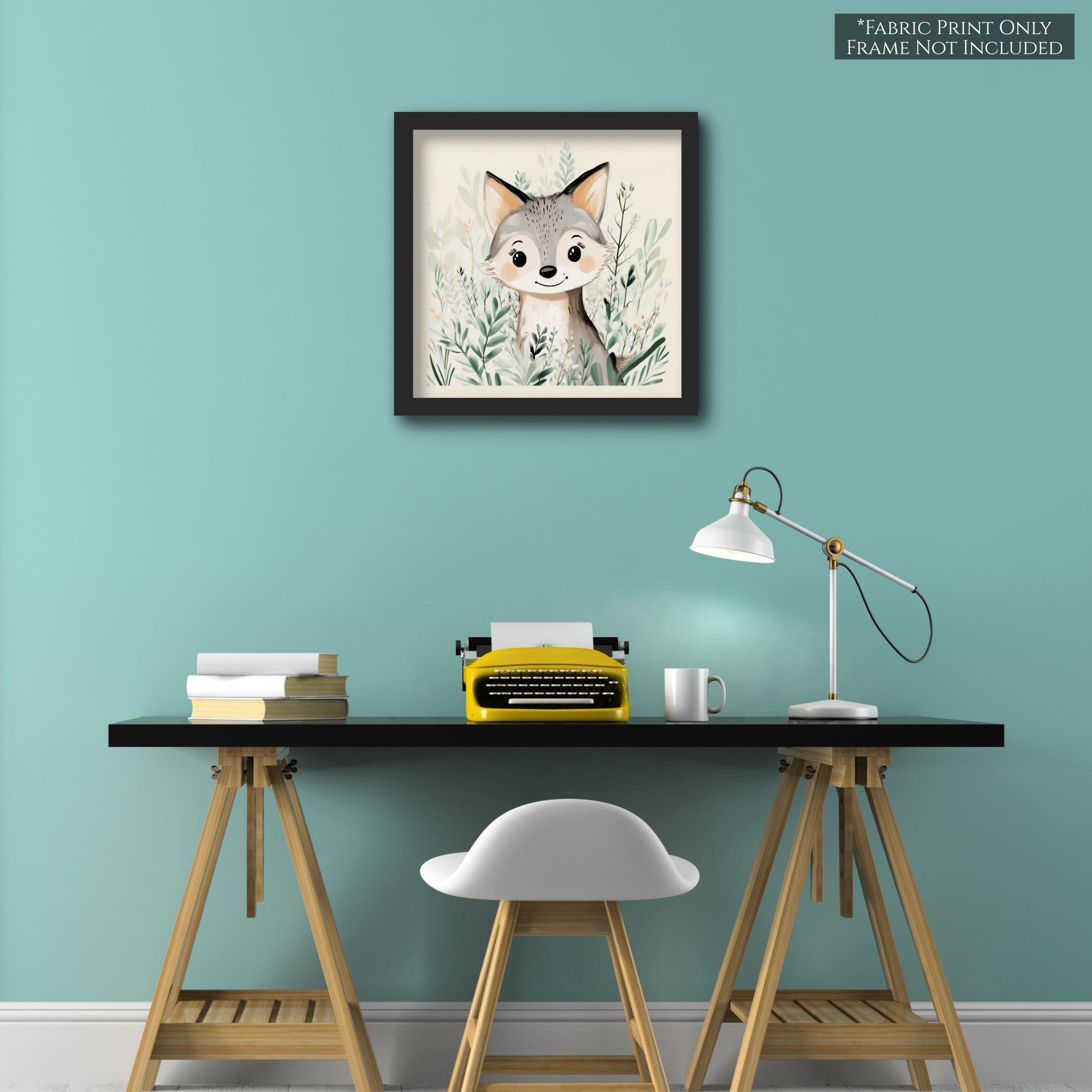 Woodland Animal Fabric, Coyote, Wolf, Baby Fabric Panels, Forest, Nurs ...