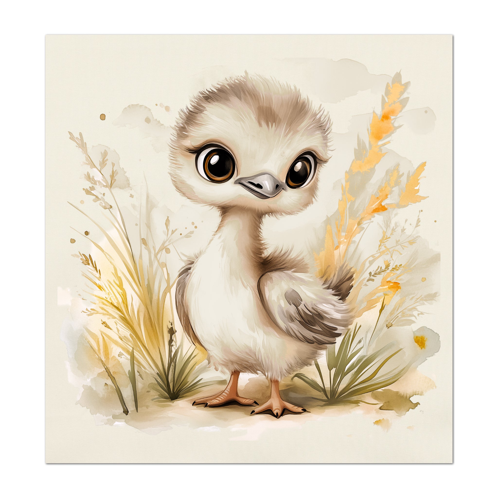 Ostrich - Baby Fabric Panels, Bird, Jungle, Animal, Nursery Décor, Qui ...