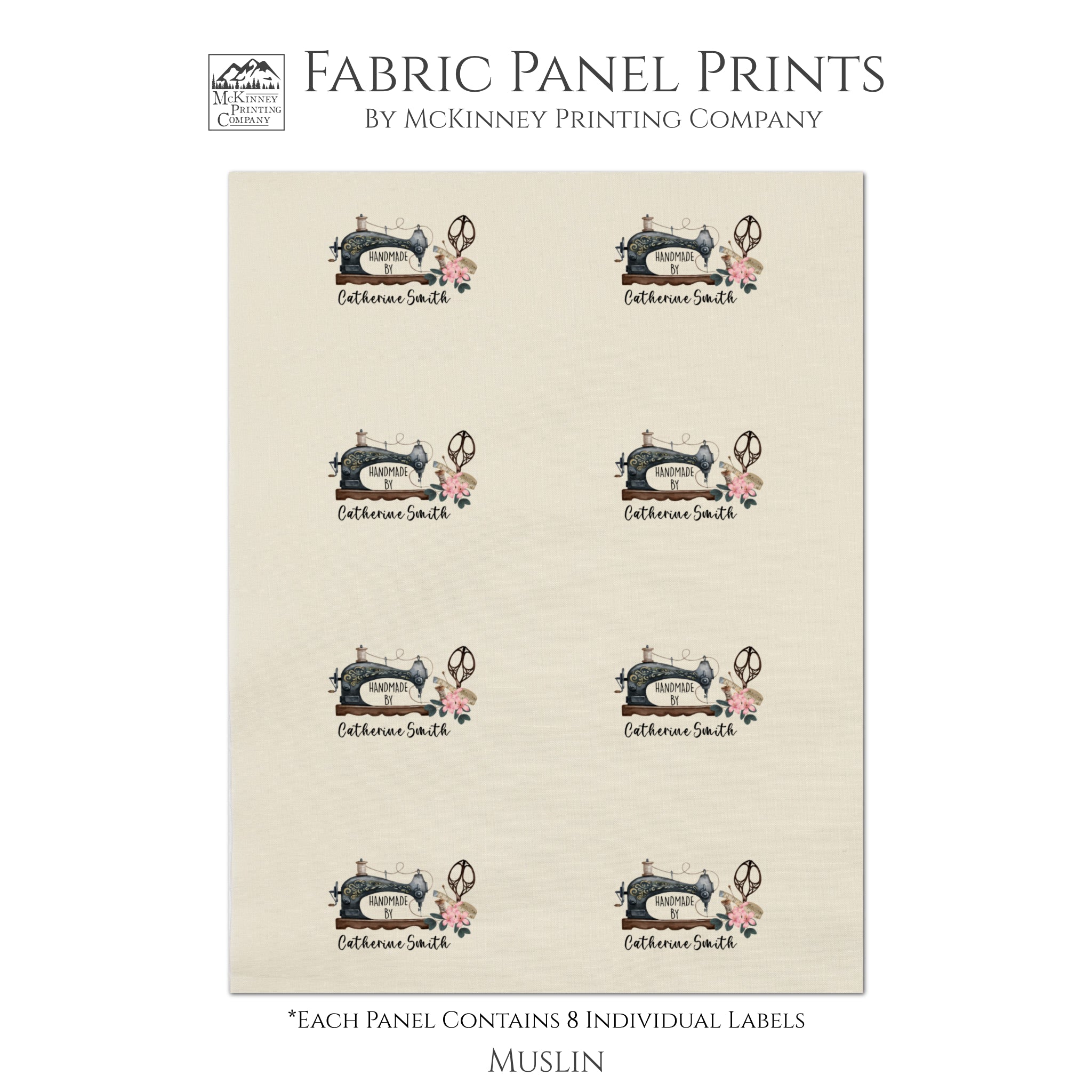 Sewing Labels for Handmade Items - Personalized, Fabric Panel Print, Q ...