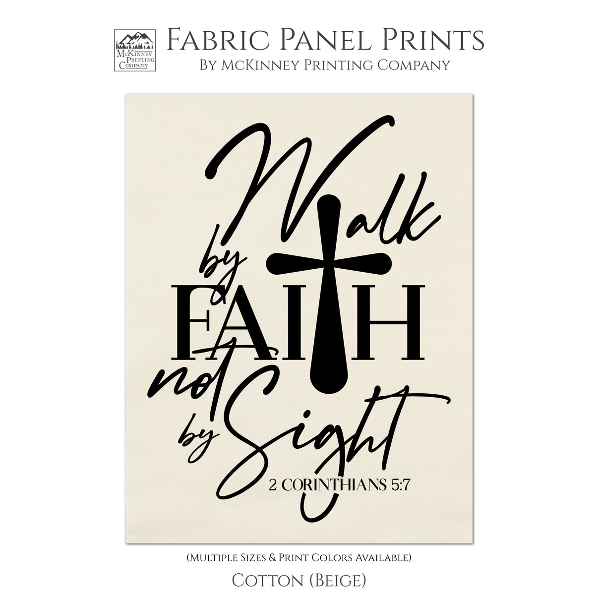 Walk By Faith - Scripture Fabric, Christian Bible Verse – Fabric Panel ...